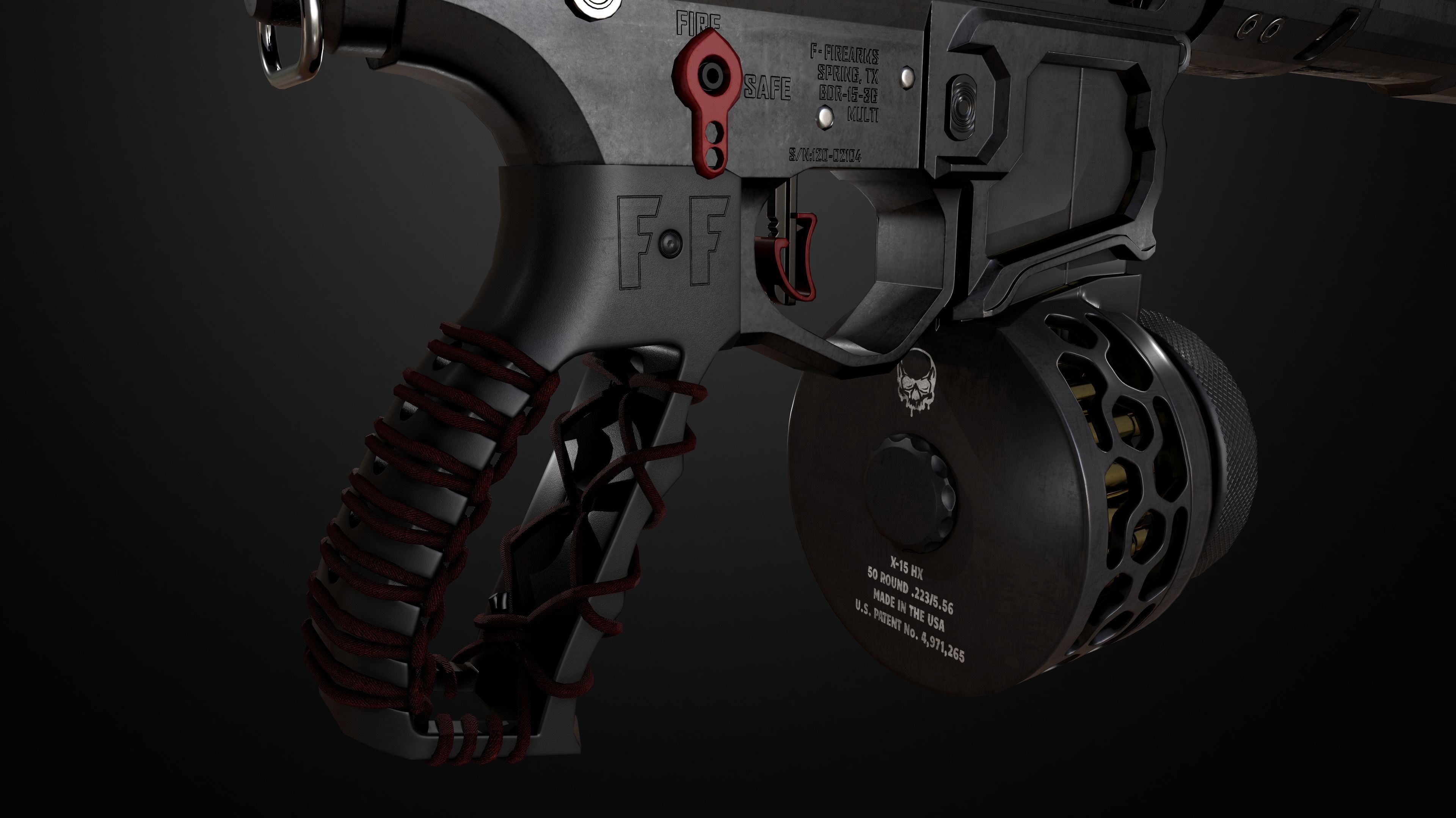 3D model AR-15 Skeletonized VR / AR / low-poly | CGTrader