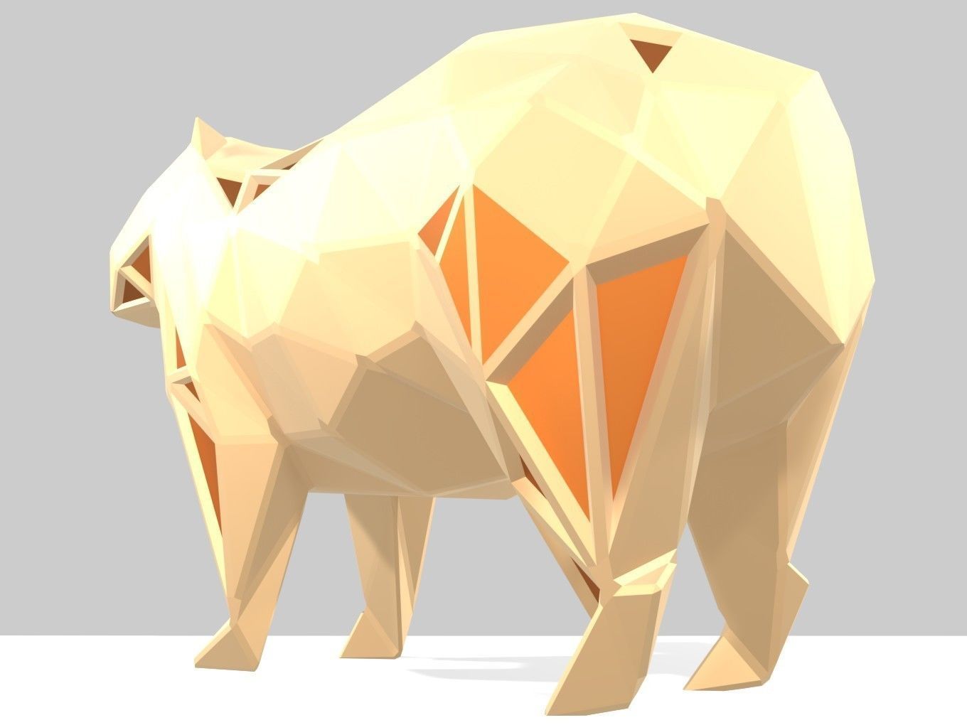 Polygonal Capybara Parametric 3D model 3D printable | CGTrader