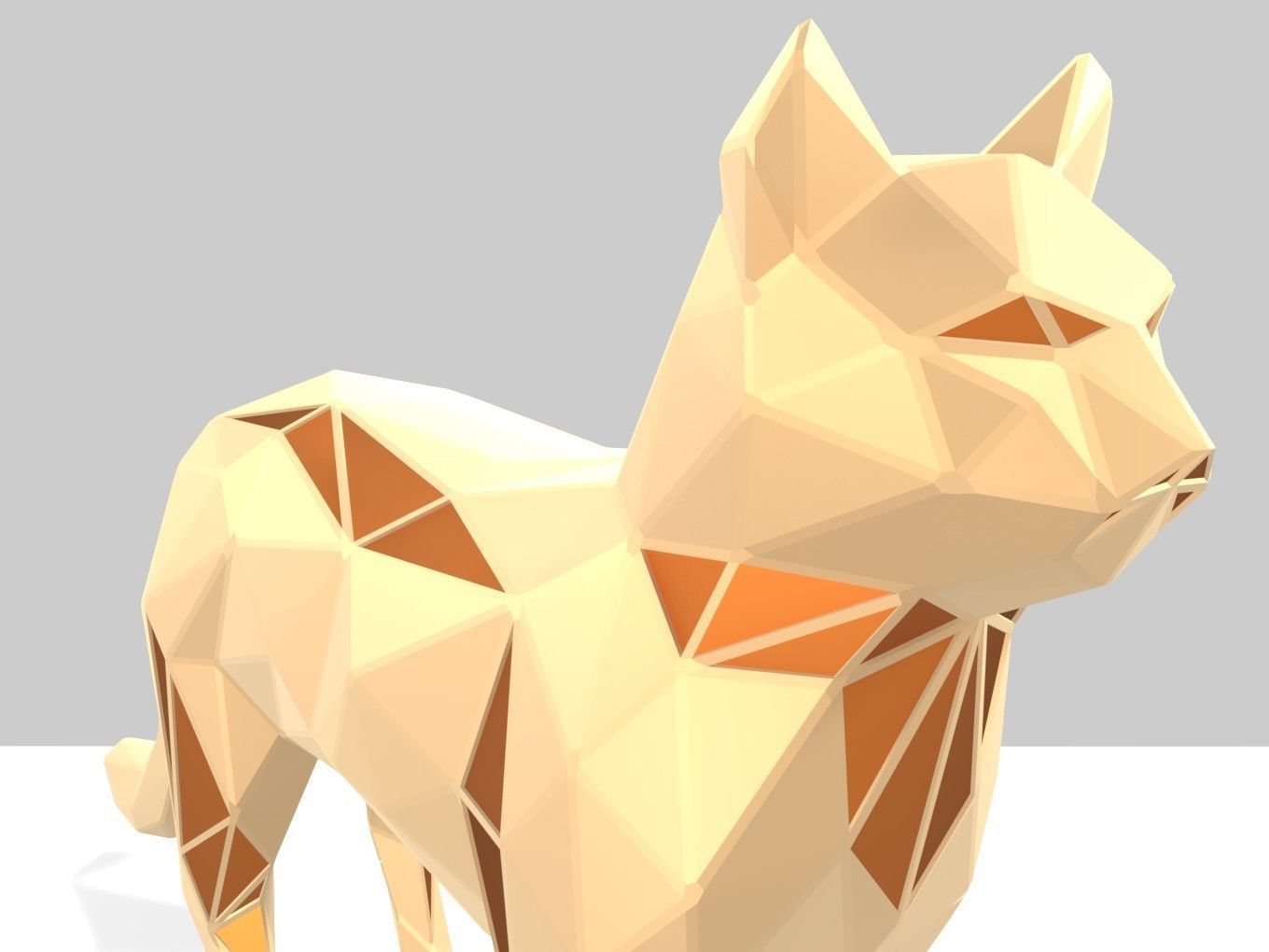 Polygonal Cat Printable 3D model 3D printable | CGTrader