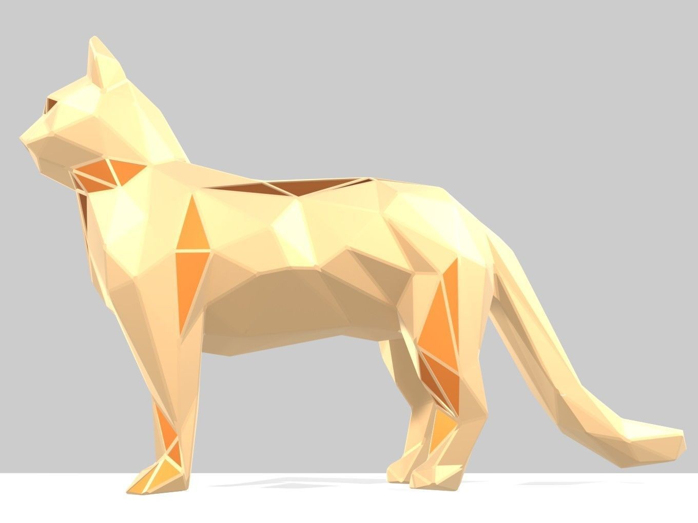 Polygonal Cat Printable 3D model 3D printable | CGTrader