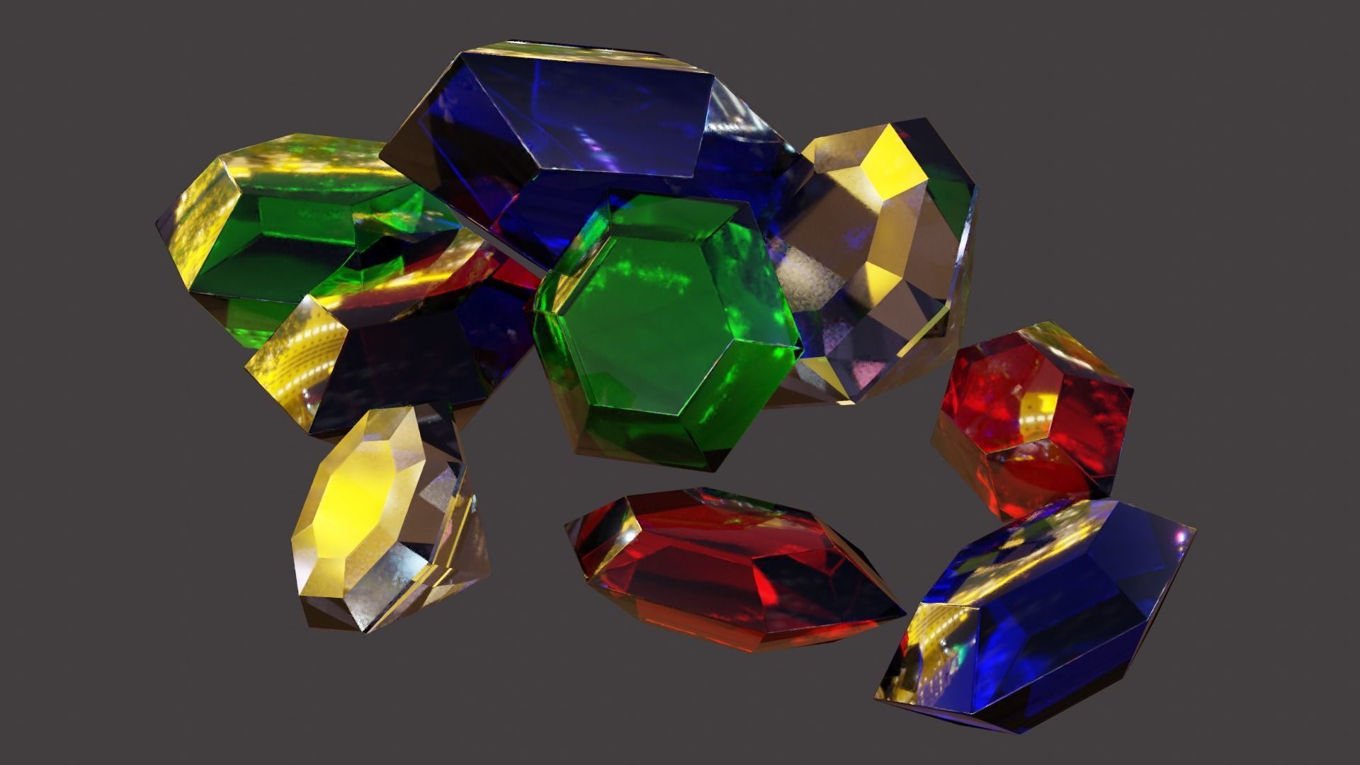 3D model Gems and Crystals VR / AR / low-poly | CGTrader
