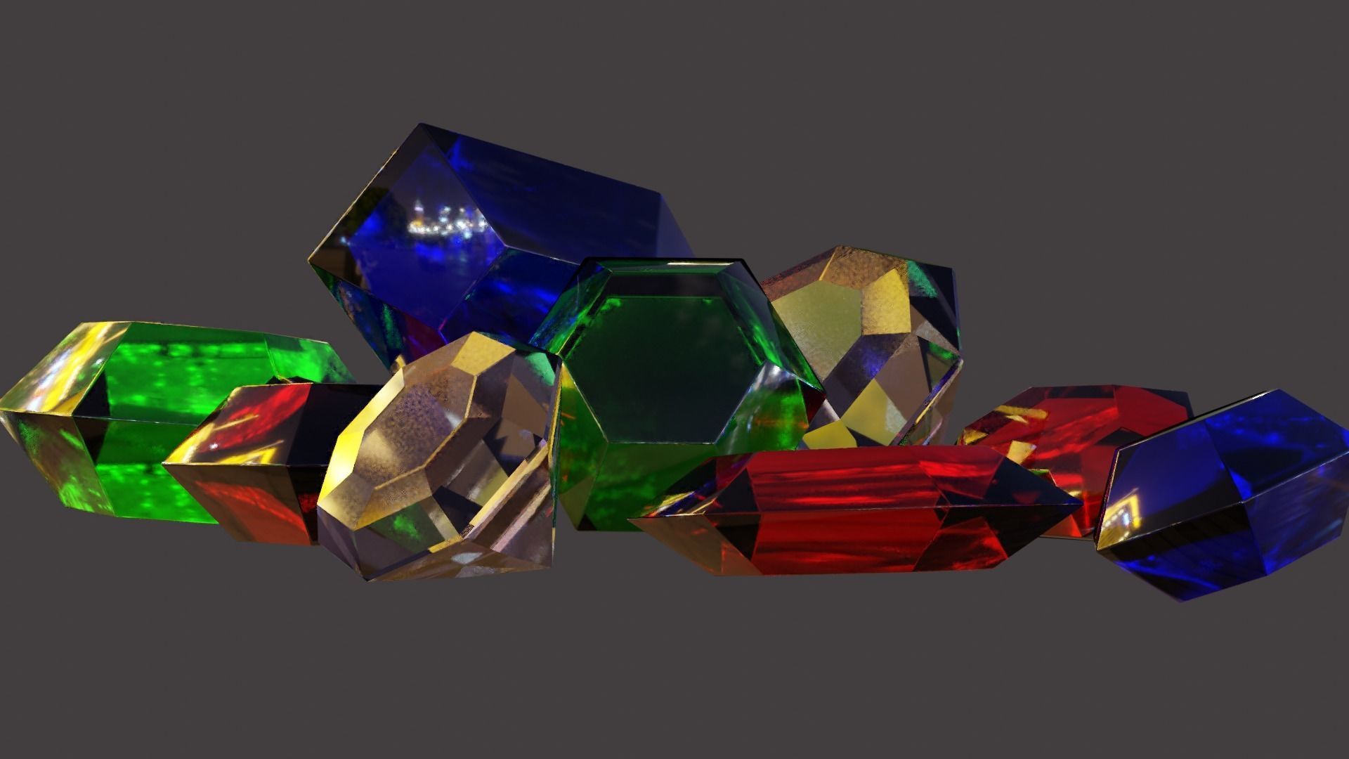 3D model Gems and Crystals VR / AR / low-poly | CGTrader