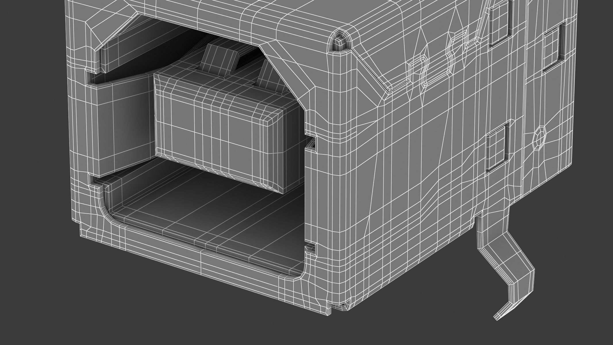 USB Type B Female 3D model | CGTrader
