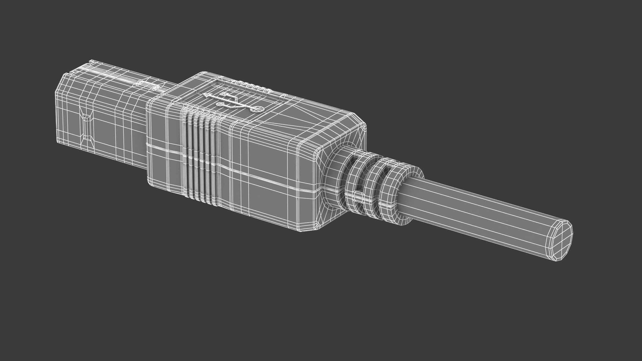 USB Type B Male 3D model | CGTrader