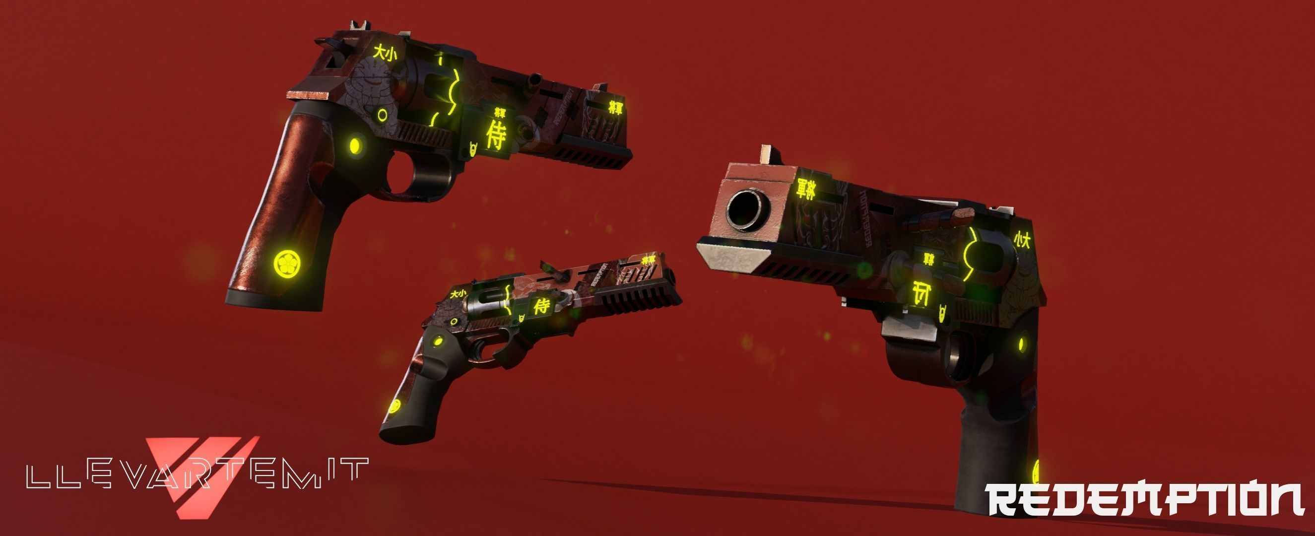 3D model Cyberpunk Revolver VR / AR / low-poly | CGTrader