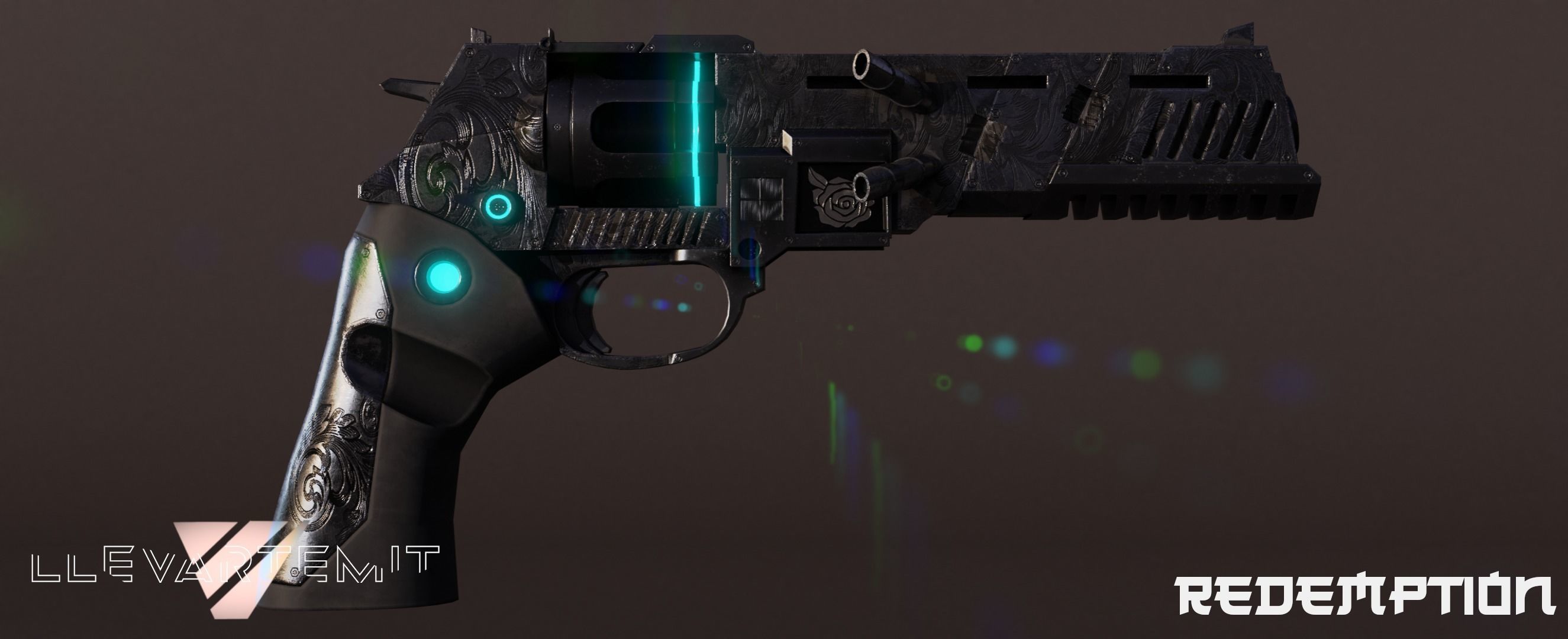 3D model Cyberpunk Revolver VR / AR / low-poly | CGTrader