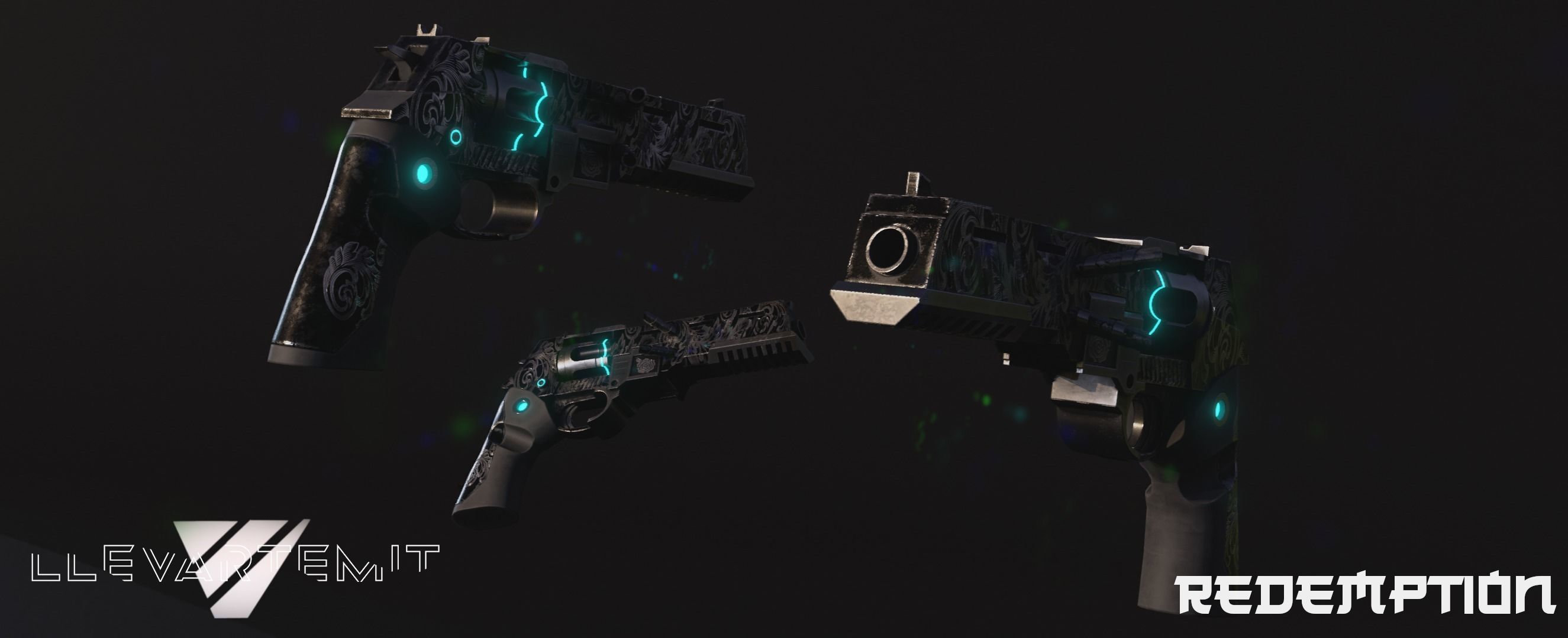 3D model Cyberpunk Revolver VR / AR / low-poly | CGTrader