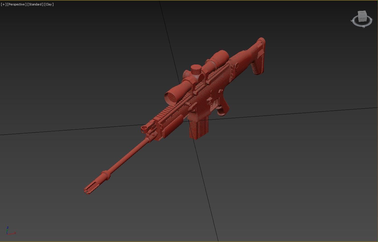 3D model SCAR-L rifle with scope VR / AR / low-poly | CGTrader