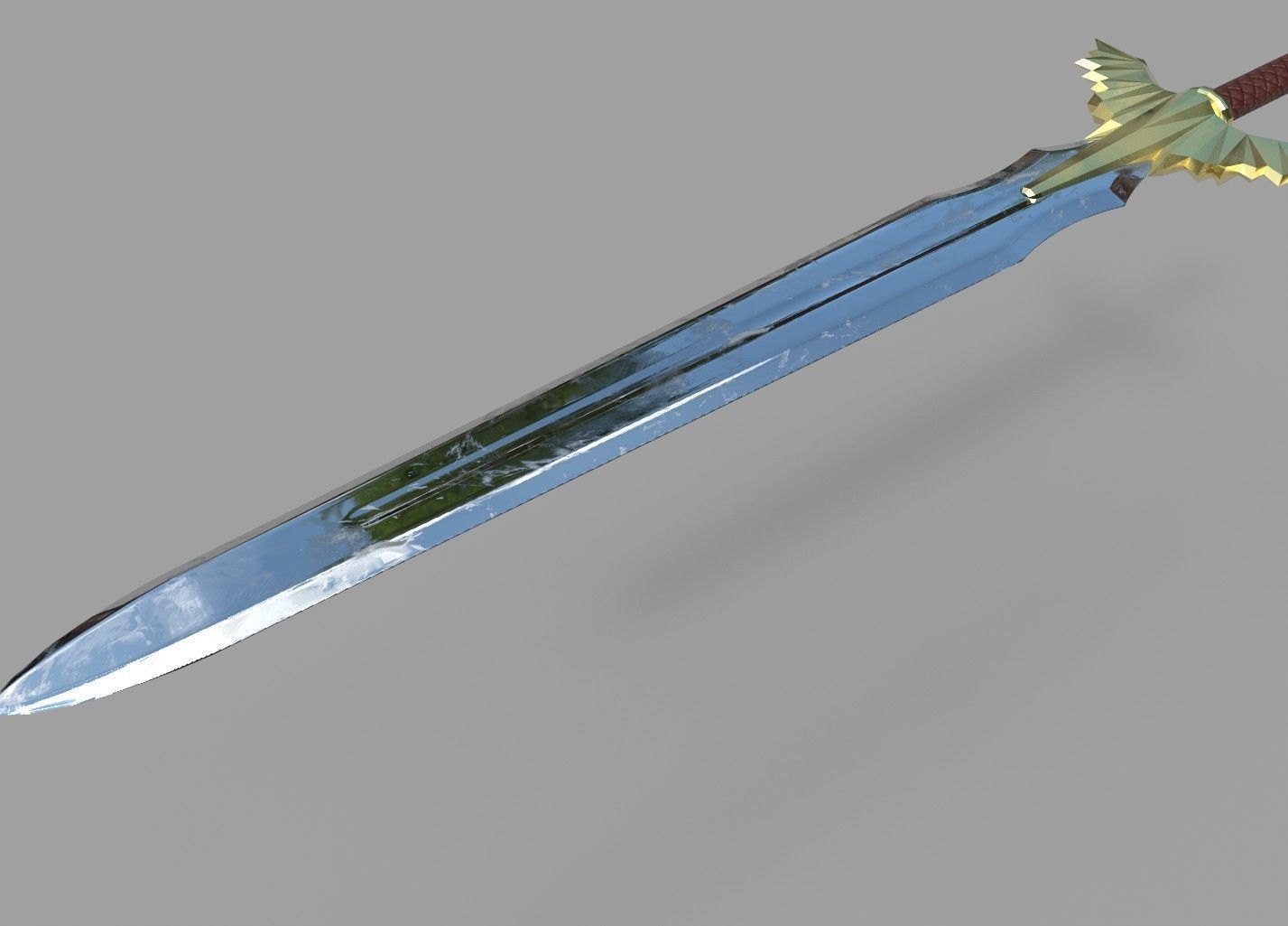 3D model Gilded sword VR / AR / low-poly | CGTrader