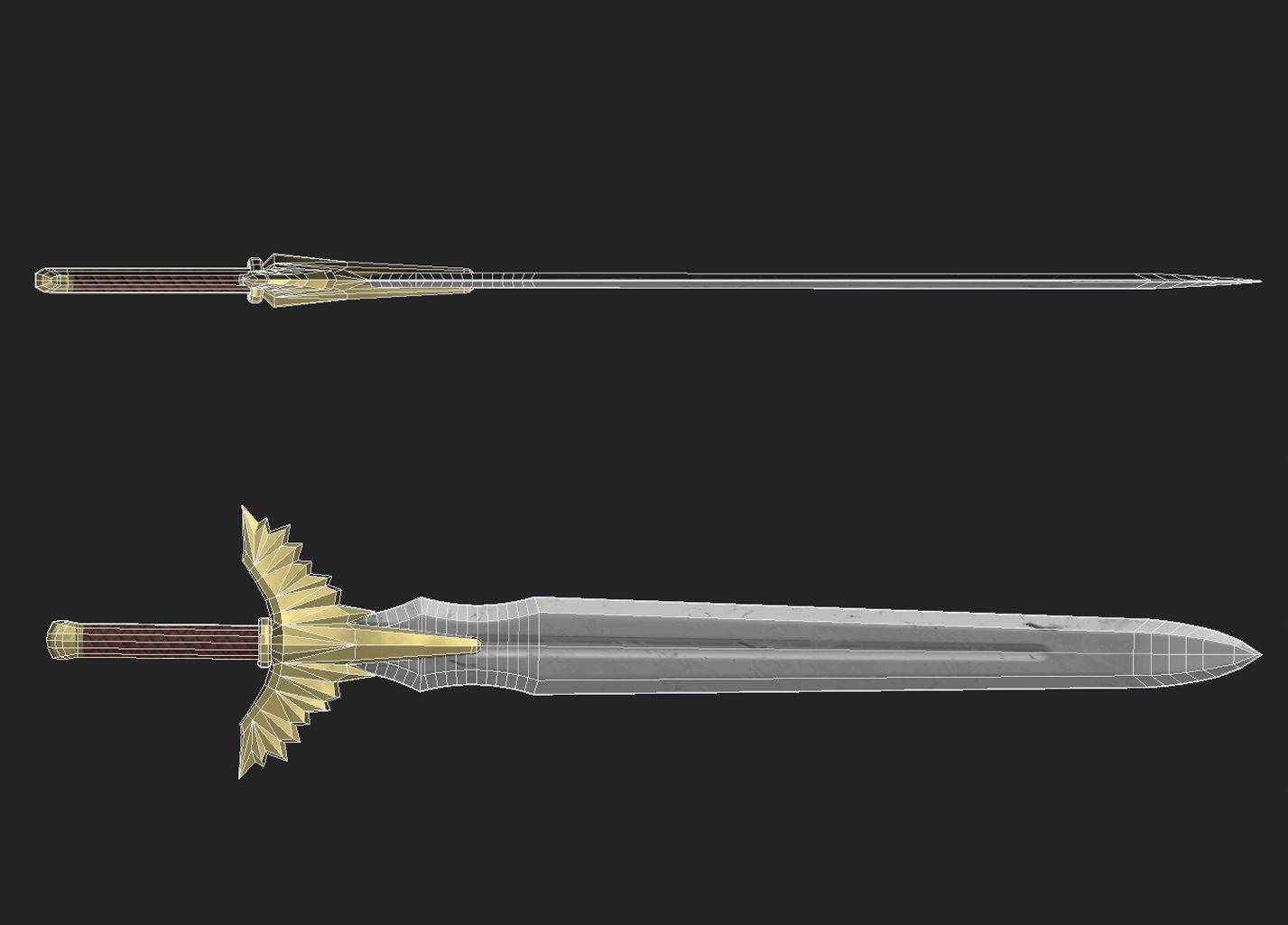3D model Gilded sword VR / AR / low-poly | CGTrader