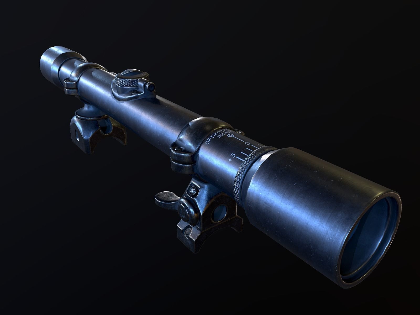 3D model German Scope ww2 for mauser98k rifle PBR VR / AR / low-poly ...