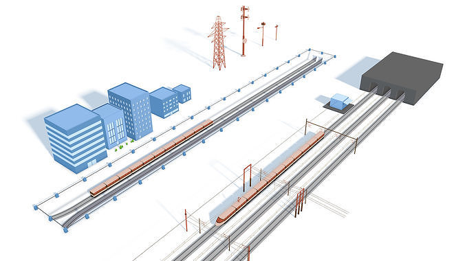 Cartoon Train Rail Kitbash - simple polygons 3D model 3D model | CGTrader