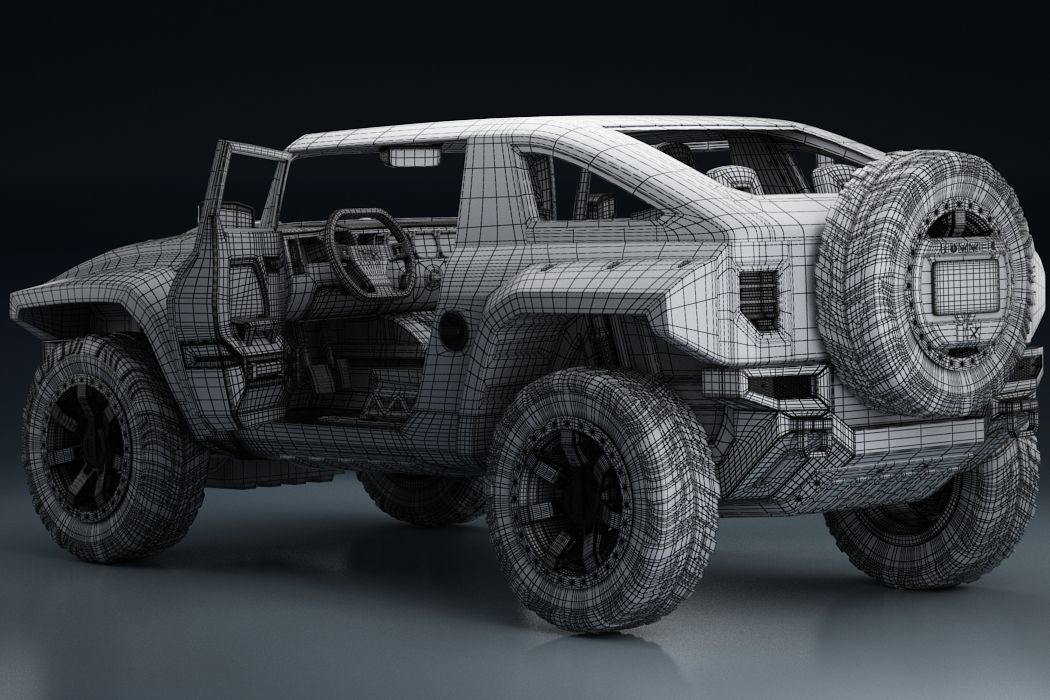 Car 4x4 Vehicle with openable Doors and detachable Roof 3D model | CGTrader