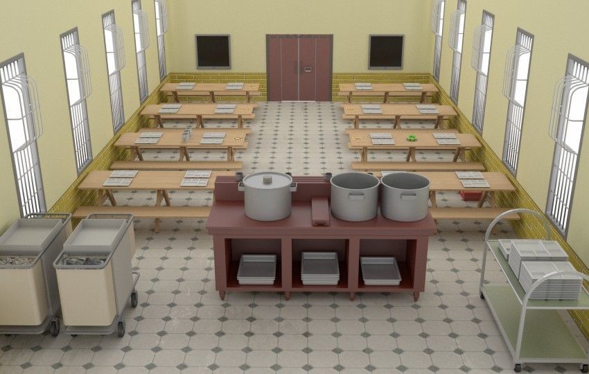 eating mess hall 3D model