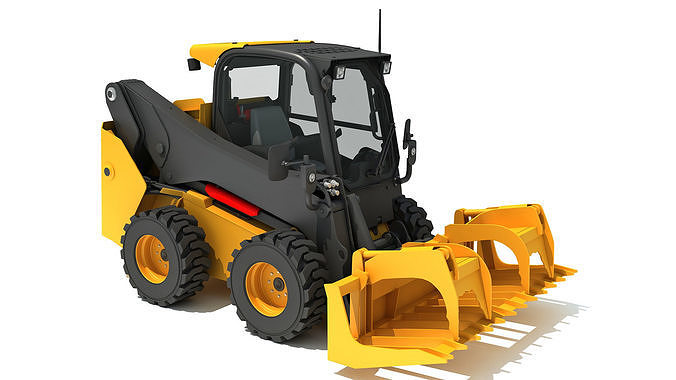 Log Fork Skid Steer Loader 3D model | CGTrader