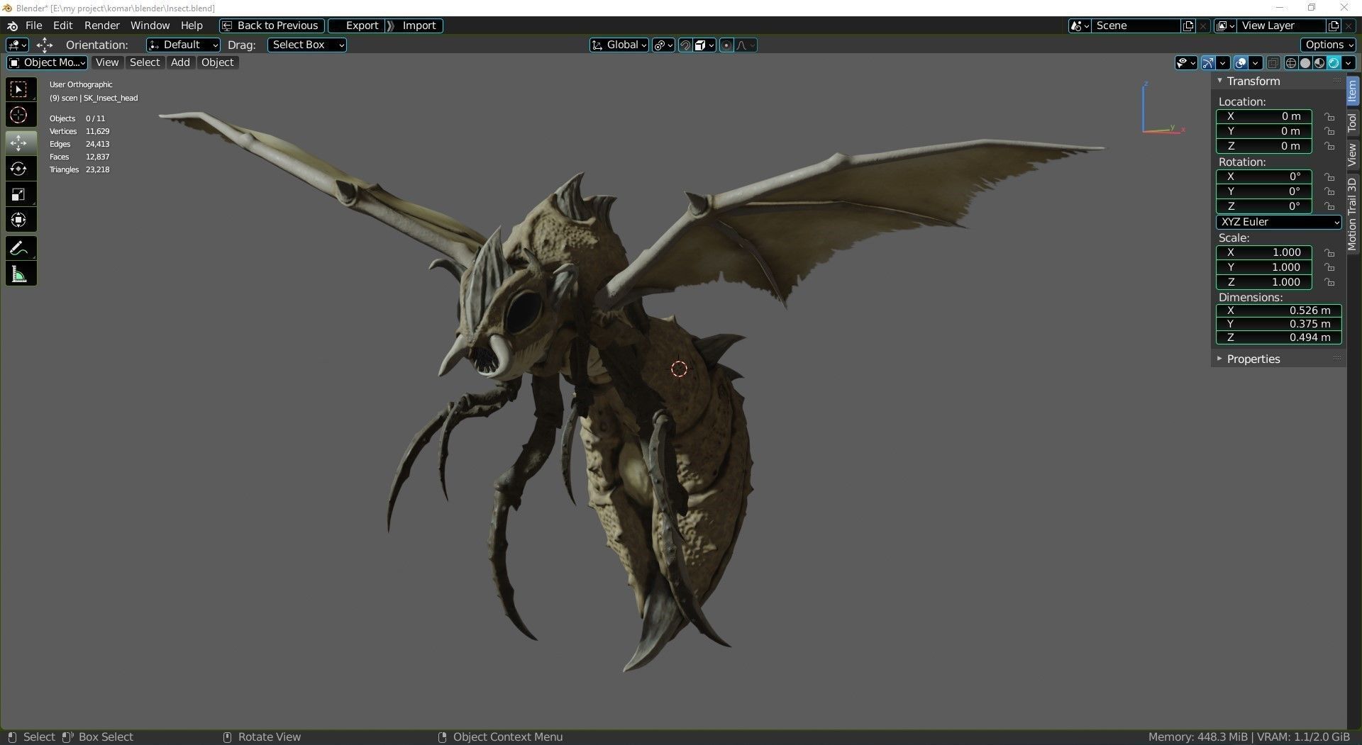 3D model Insect bug VR / AR / low-poly animated | CGTrader