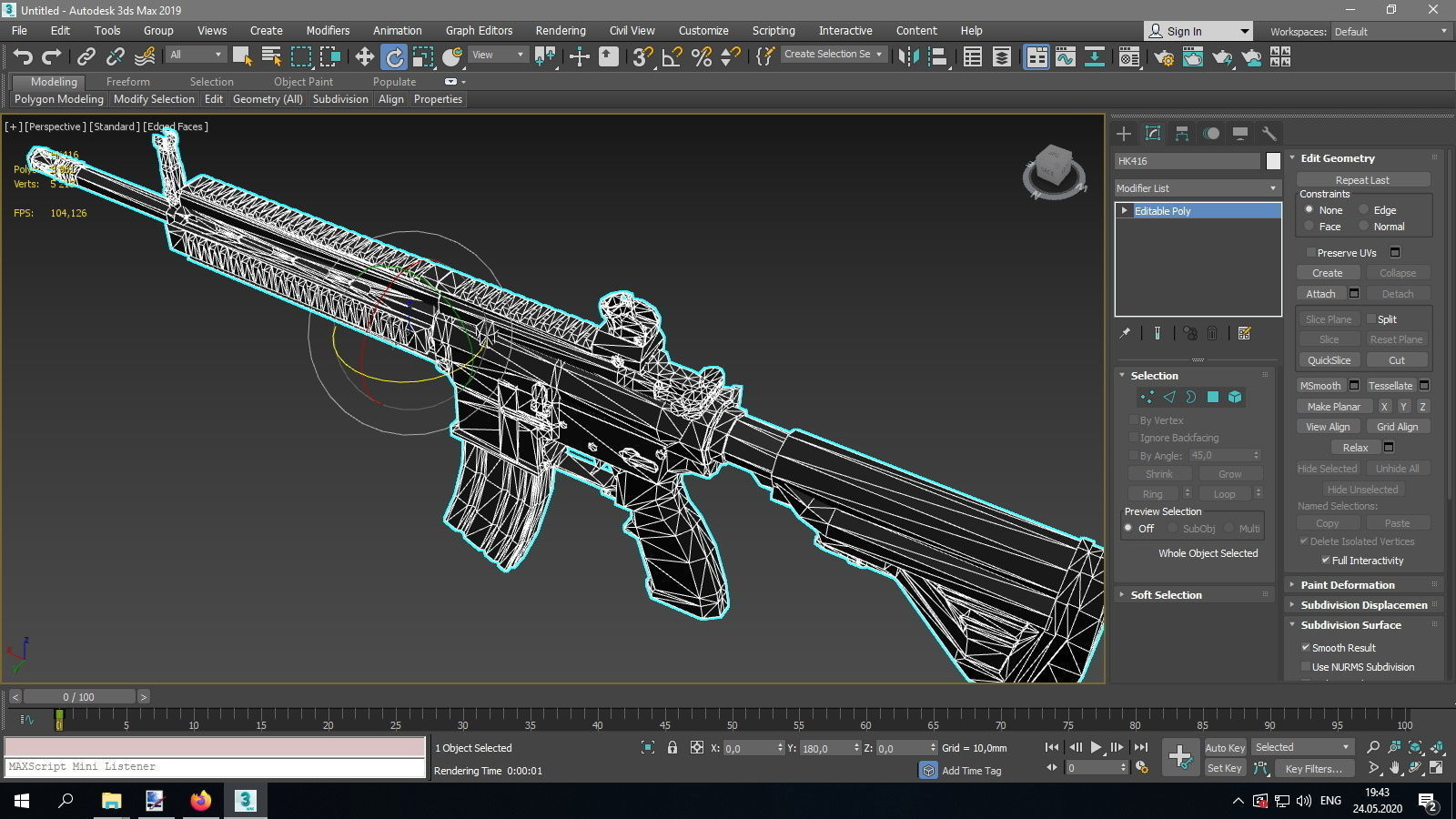 3D model Low-poly M416 VR / AR / low-poly | CGTrader