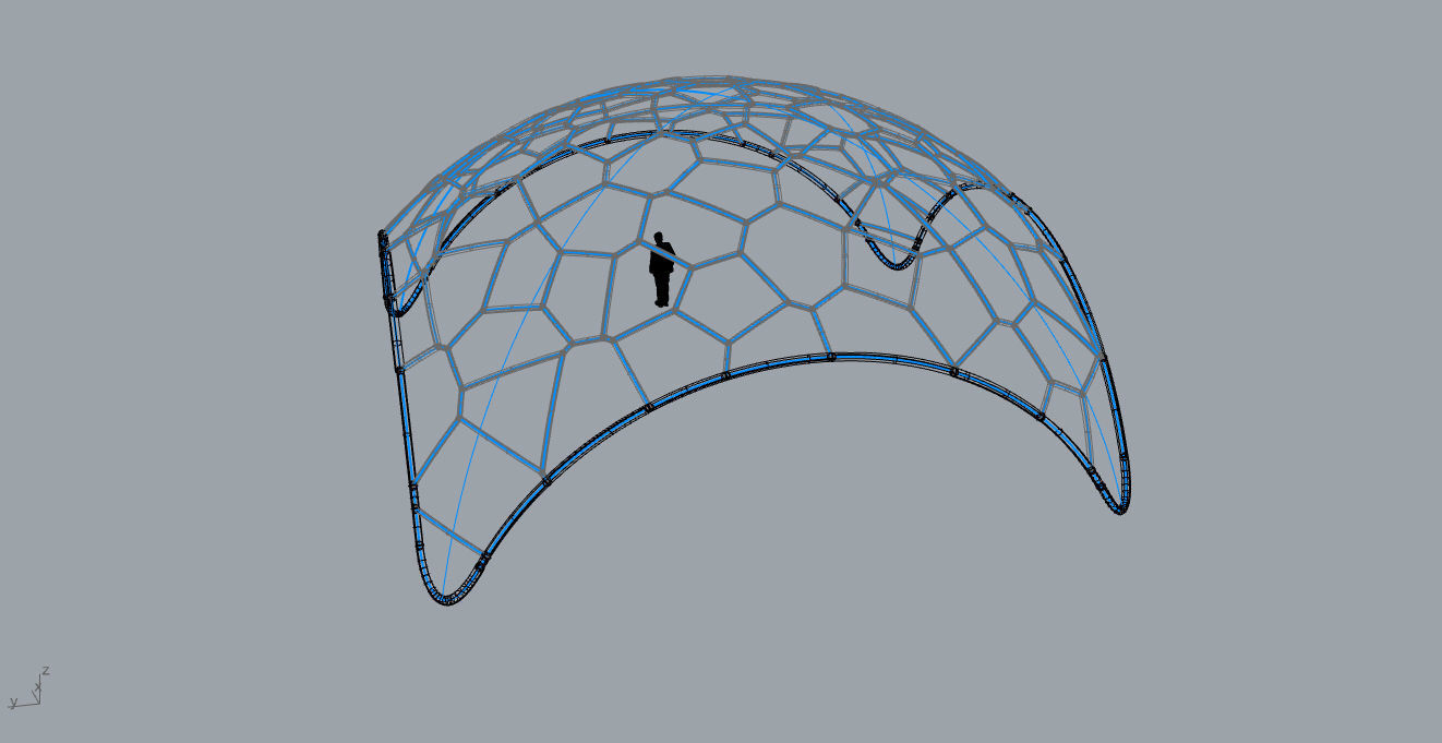 Voronoi Dome Wireframe Structure Stand Alone Pavilion v2 3D model | CGTrader