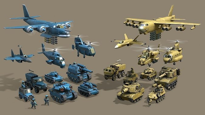 3D model Cartoon army Low Poly VR / AR / low-poly | CGTrader