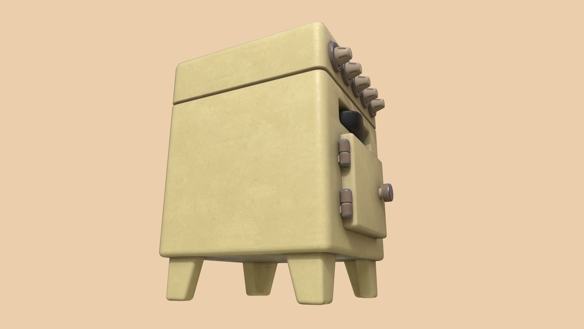 3D model Simple Stylized Low-poly Oven - 3 texture sets VR / AR / low ...