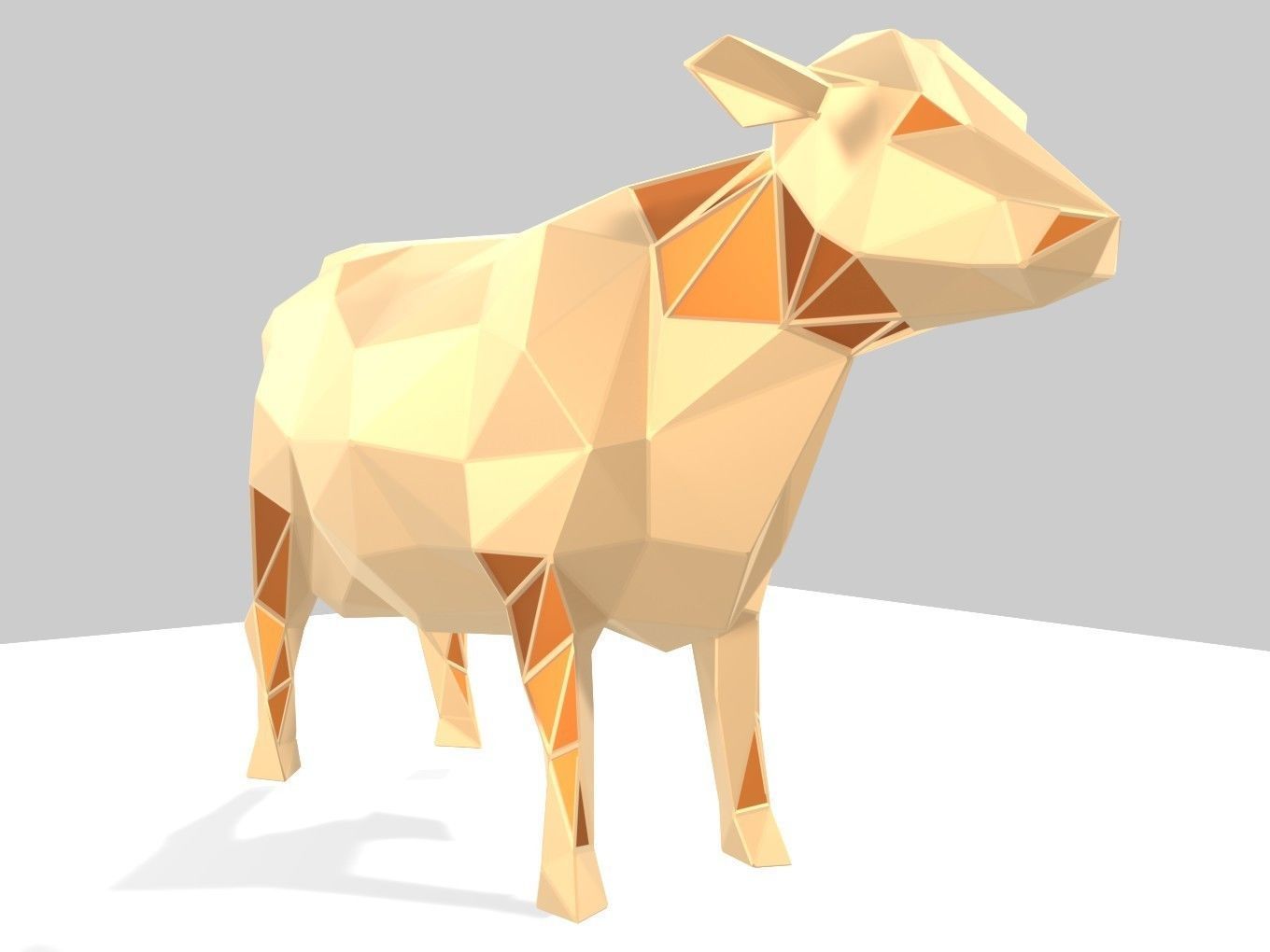 Polygonal Cow Parametric 3D model 3D printable | CGTrader