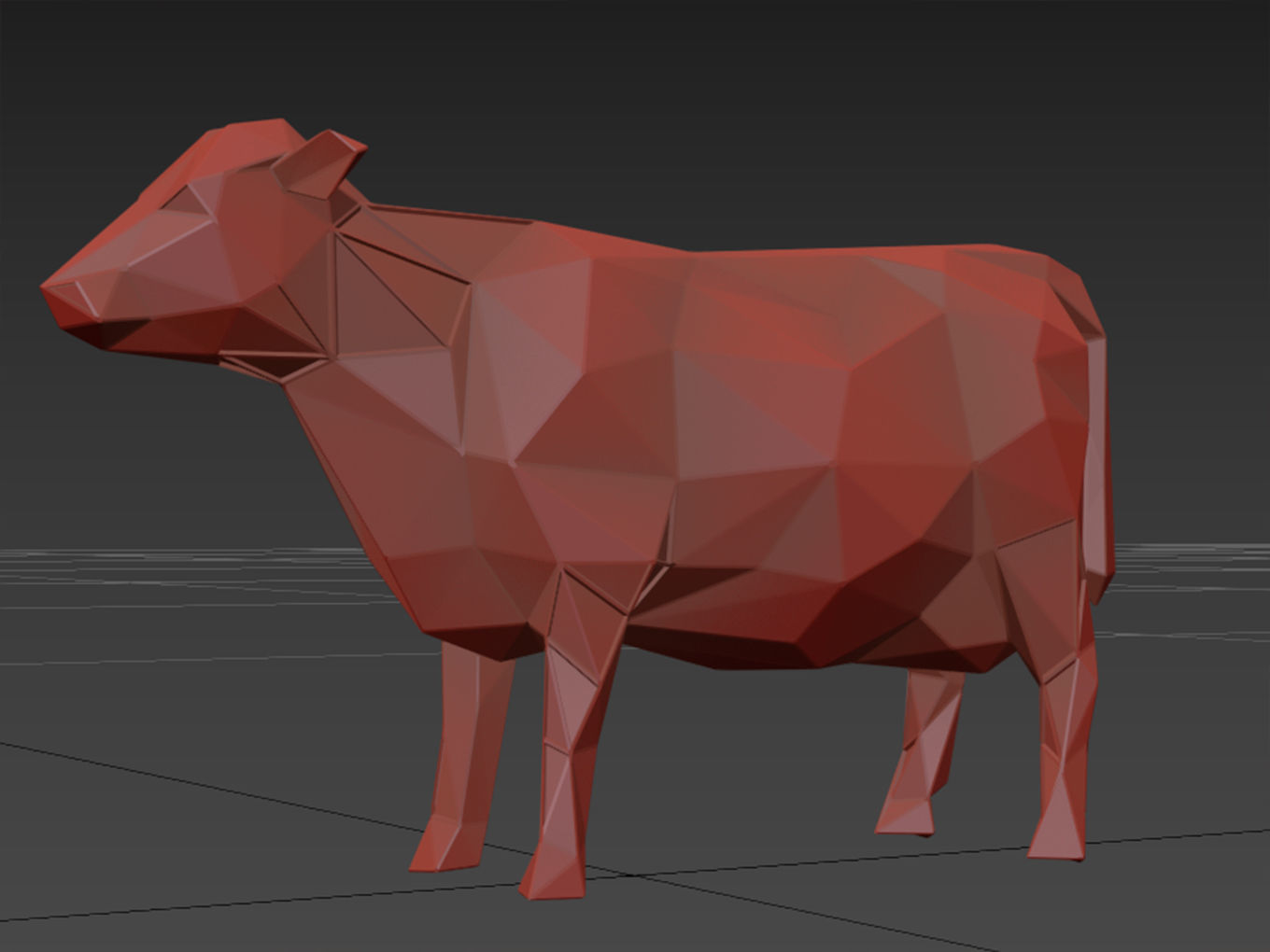 Polygonal Cow Parametric 3D model 3D printable | CGTrader