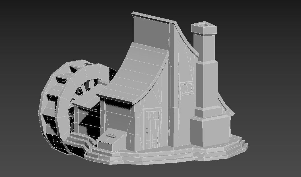 3D model Low-poly stylized watermill VR / AR / low-poly | CGTrader
