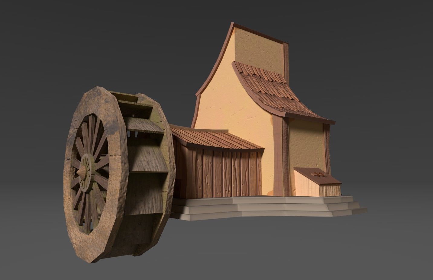 3D model Low-poly stylized watermill VR / AR / low-poly | CGTrader