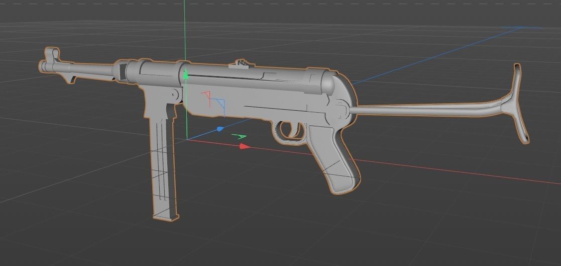 3D model WW2 MP 40 PBR Low-poly VR / AR / low-poly | CGTrader