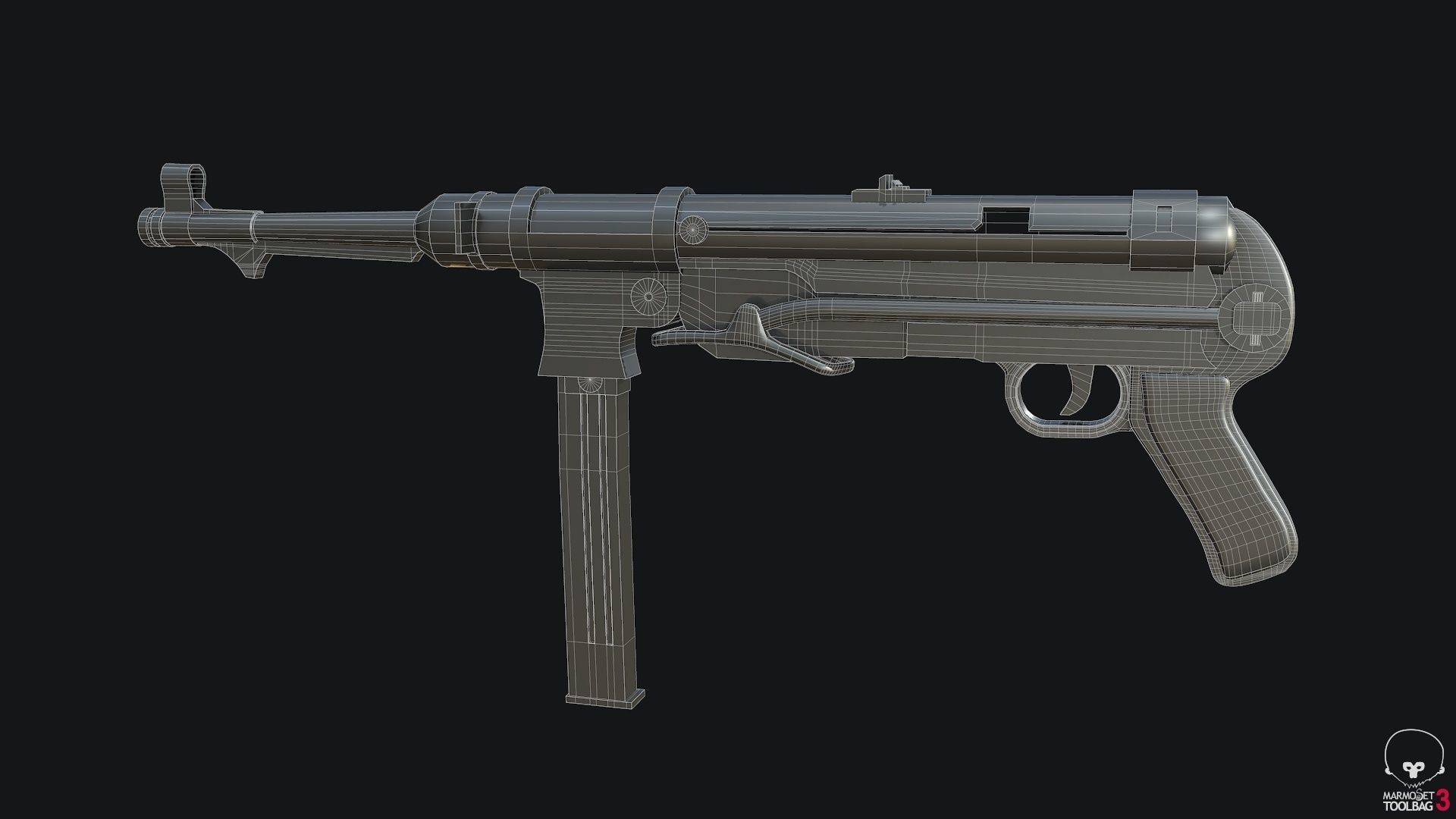 3D model WW2 MP 40 PBR Low-poly VR / AR / low-poly | CGTrader