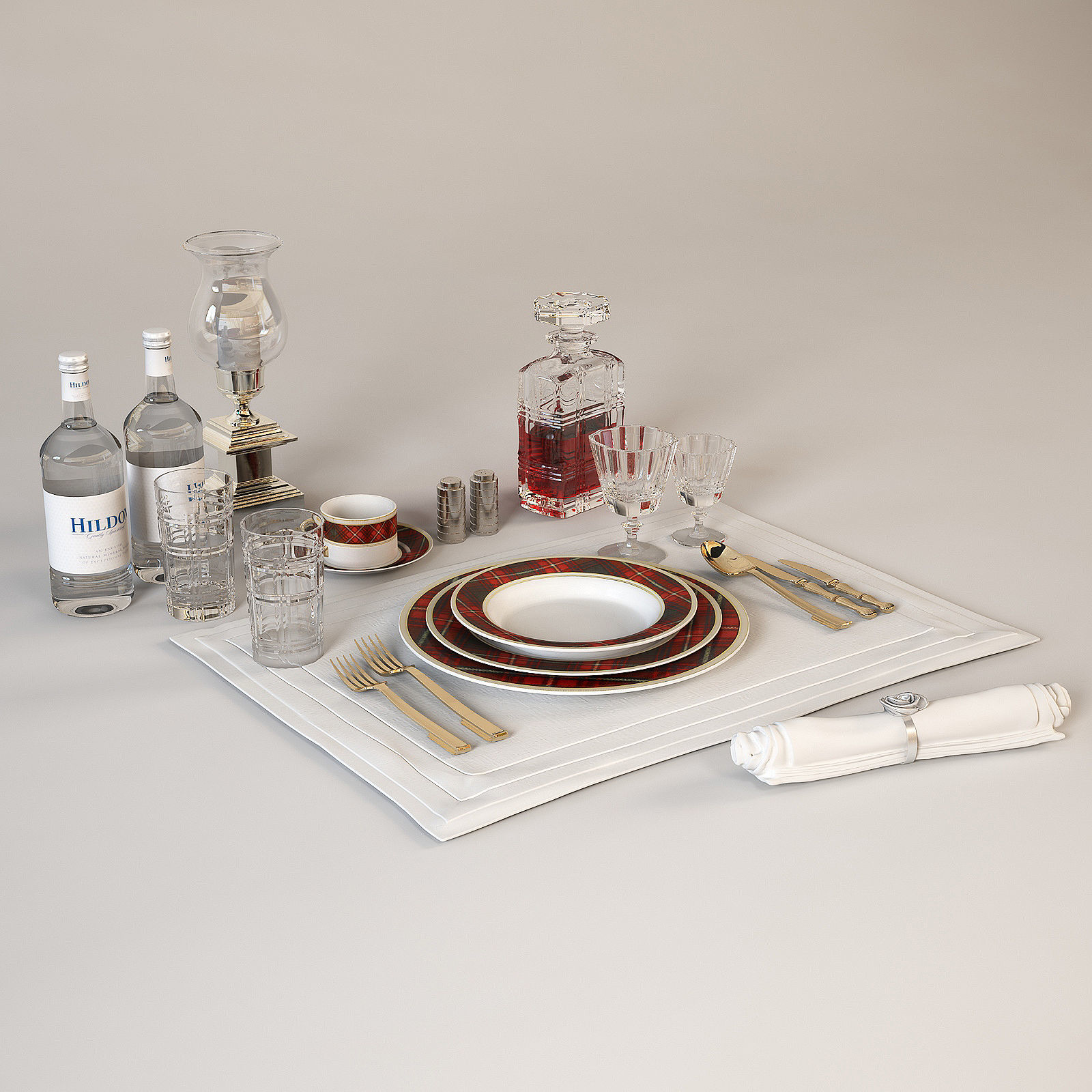 dinnerware 3D model | CGTrader