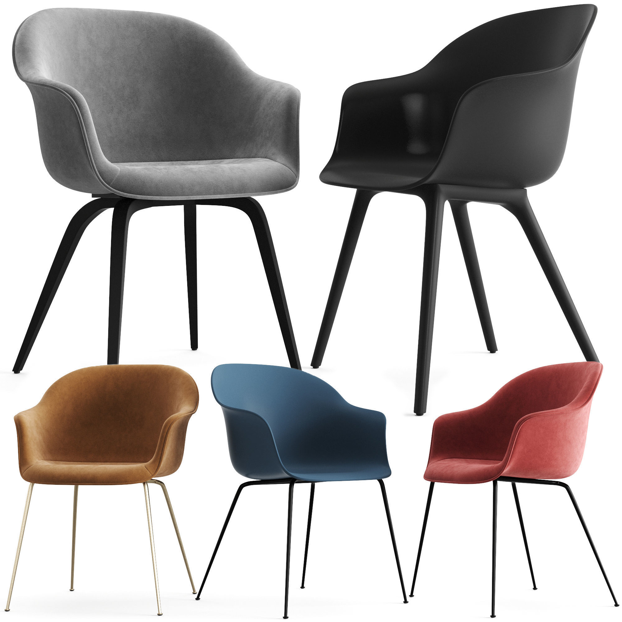 Gubi Bat Dining Chair Collection 3D model | CGTrader