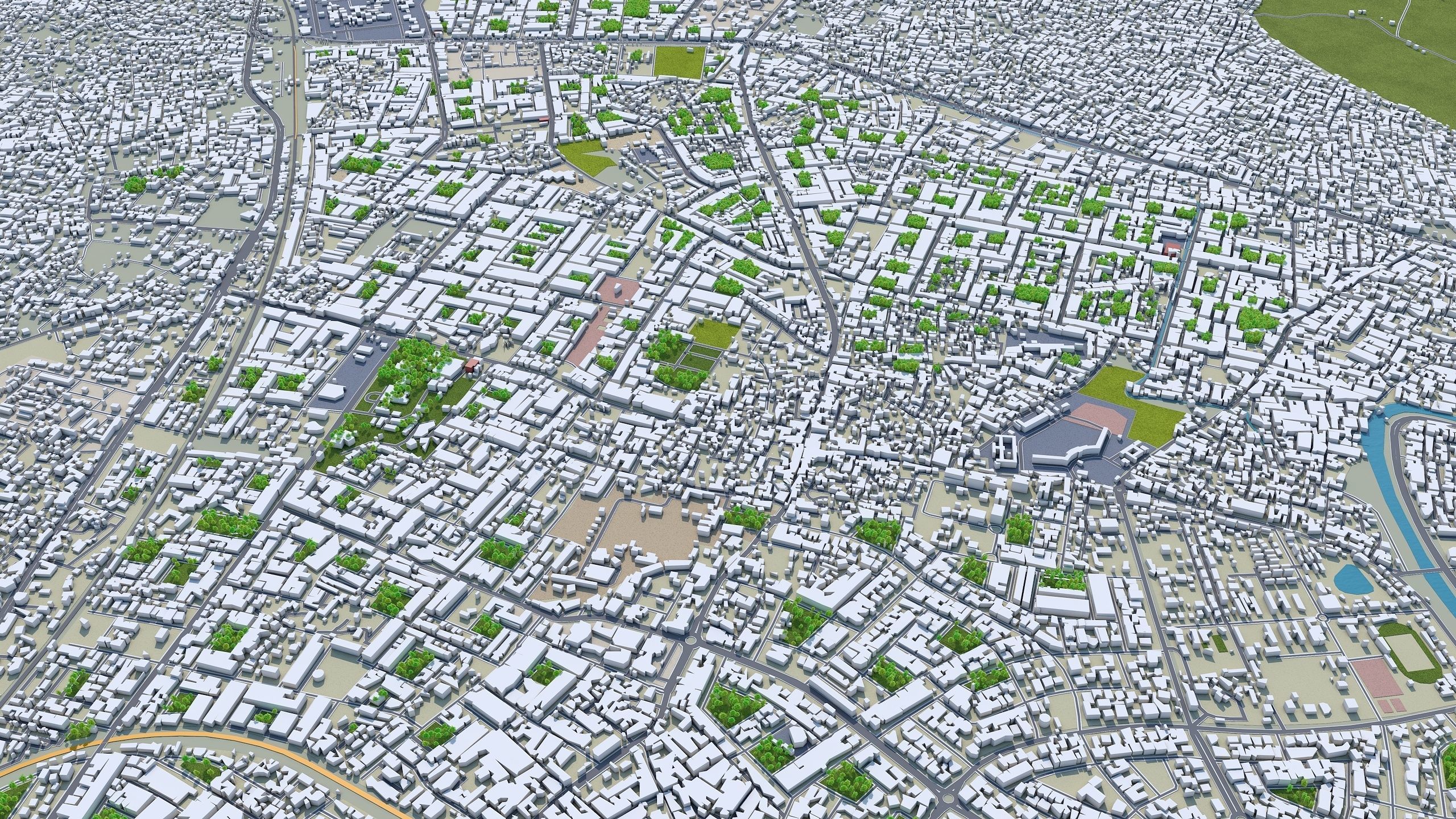 3D model Lucknow City Uttar Pradesh India 50km VR / AR / low-poly ...