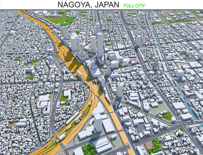 3D model Nagoya Japan 60km VR / AR / low-poly | CGTrader