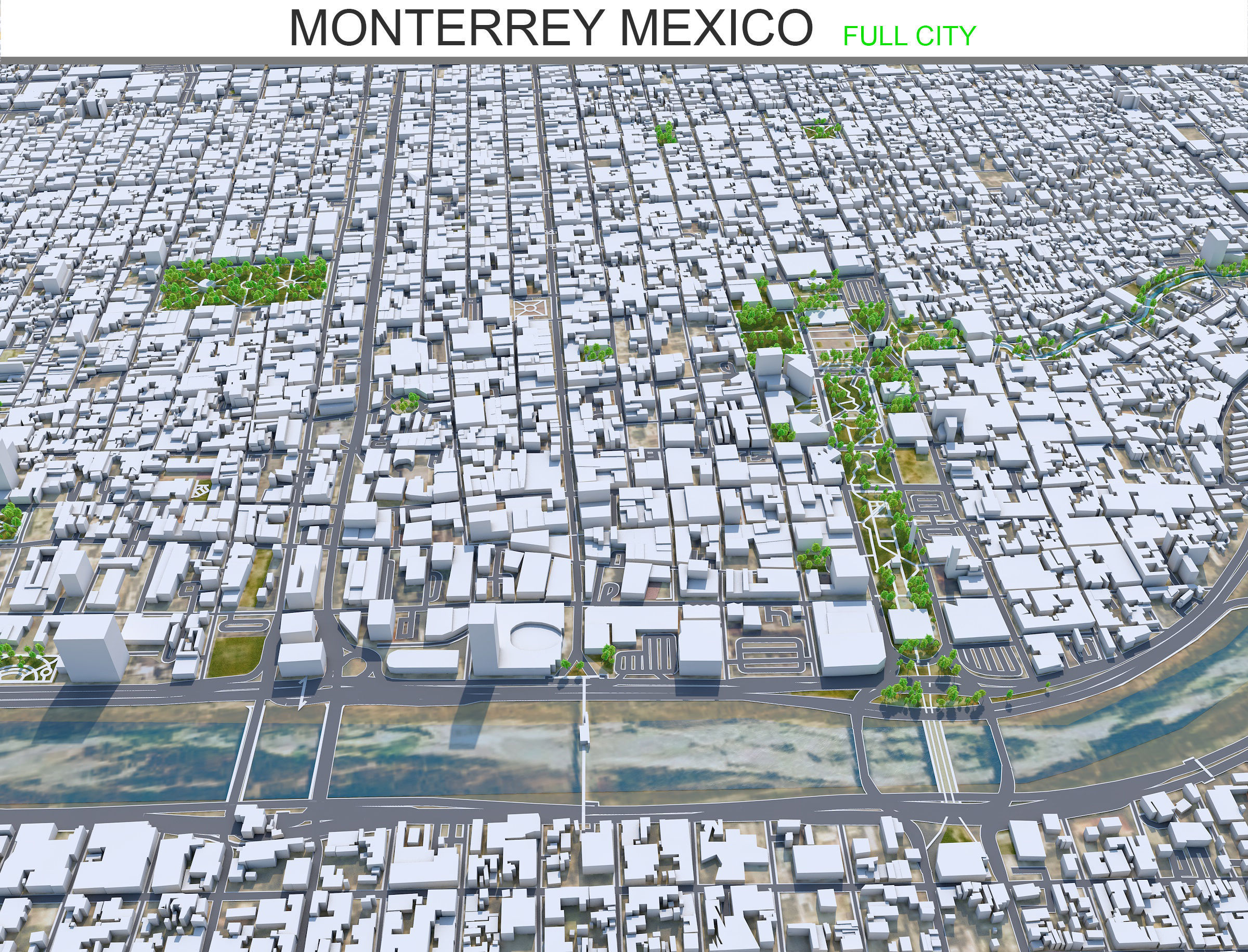3D model Monterrey City Mexico VR / AR / low-poly | CGTrader
