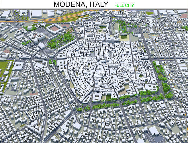 3D model Modena Italy 150km VR / AR / low-poly | CGTrader