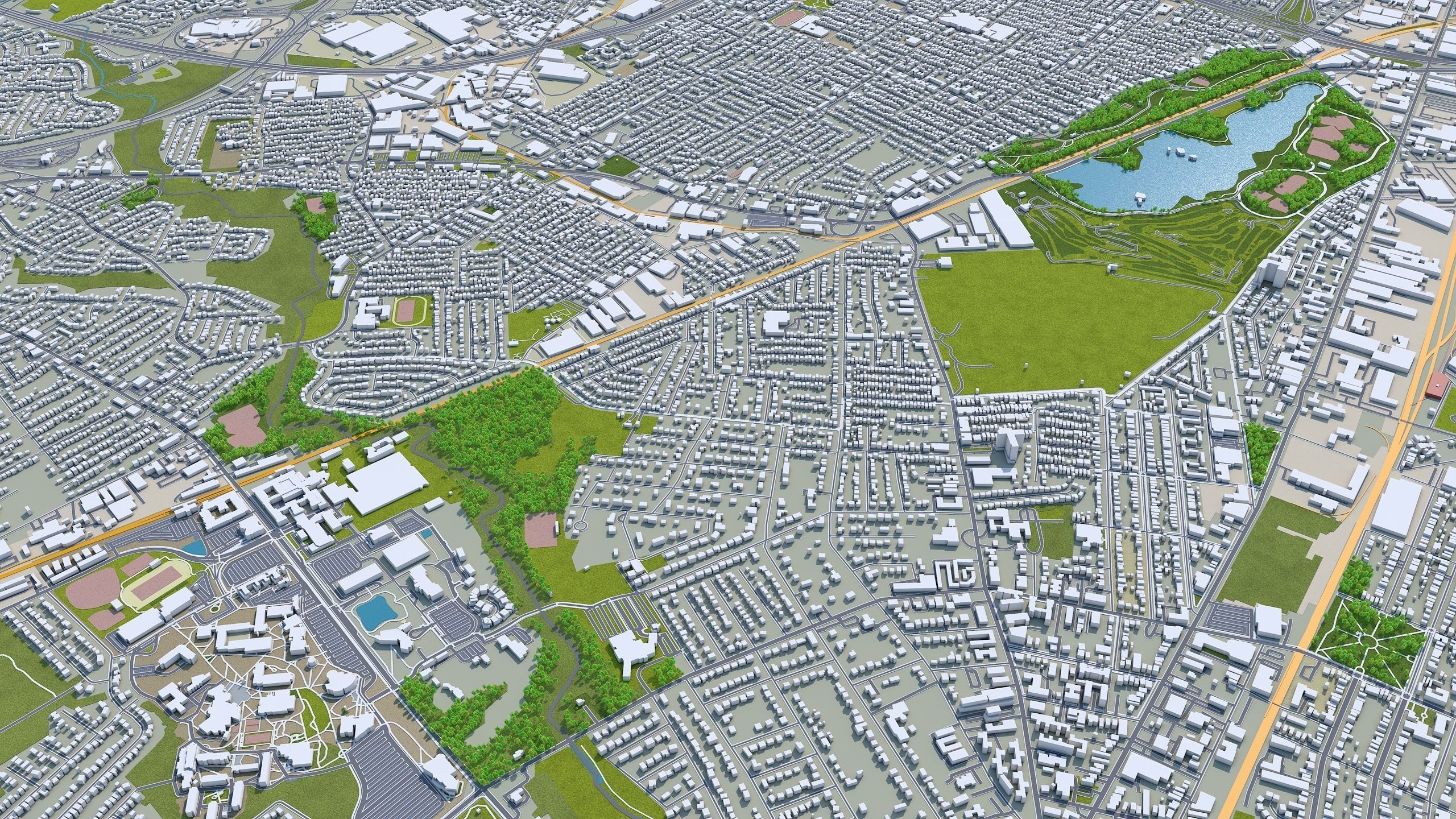 3D model Newark City New Jersey USA 30km VR / AR / low-poly | CGTrader