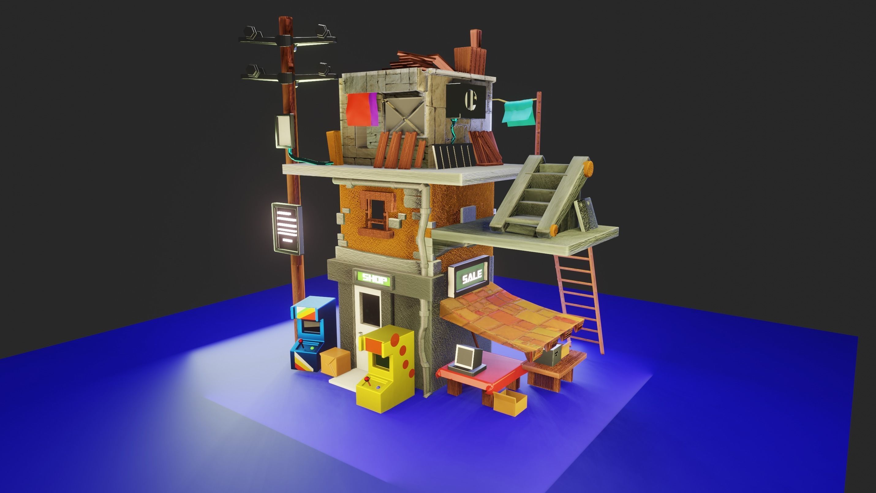 cartoon building 3D model | CGTrader