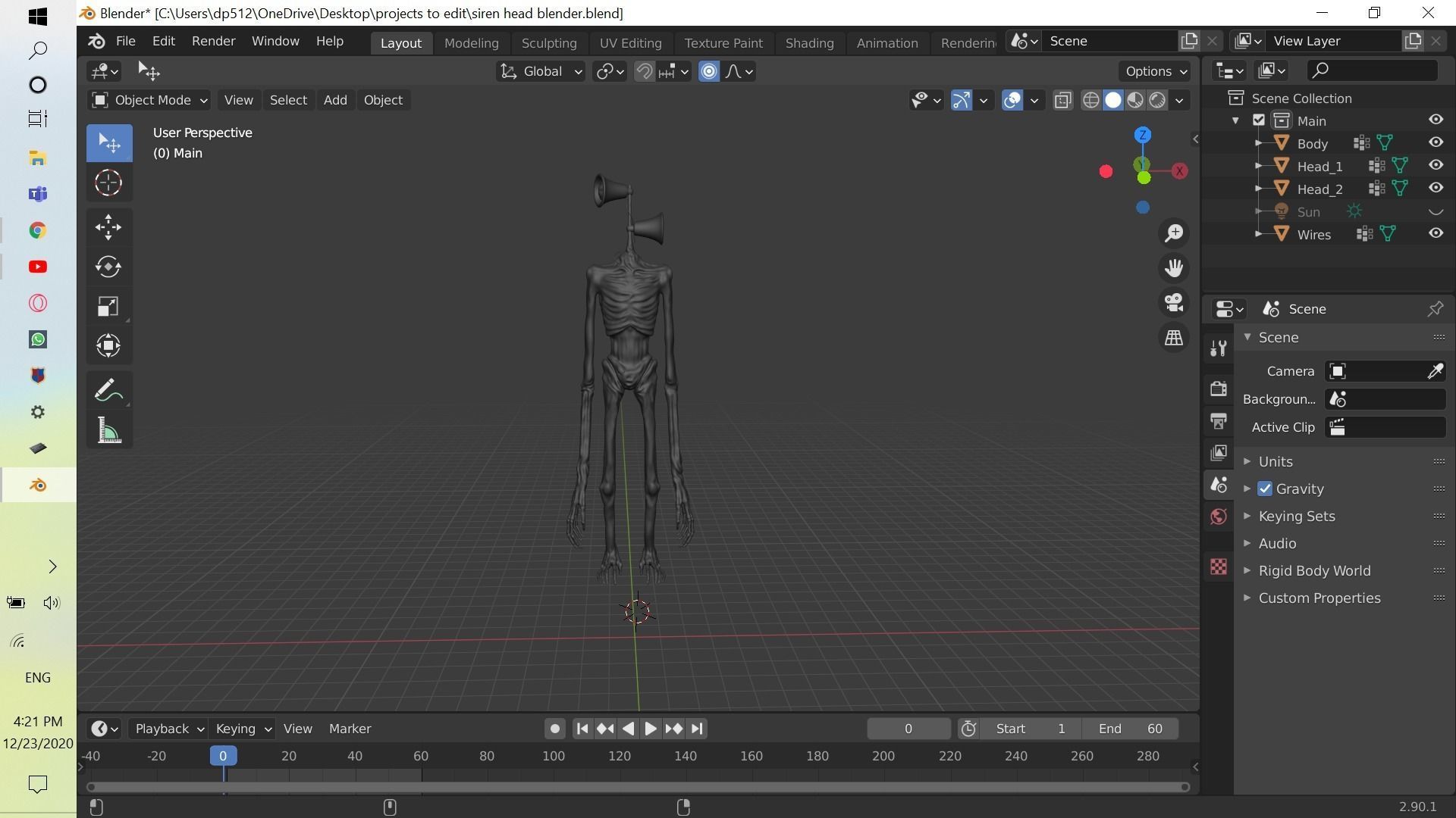 siren head 3D model | CGTrader