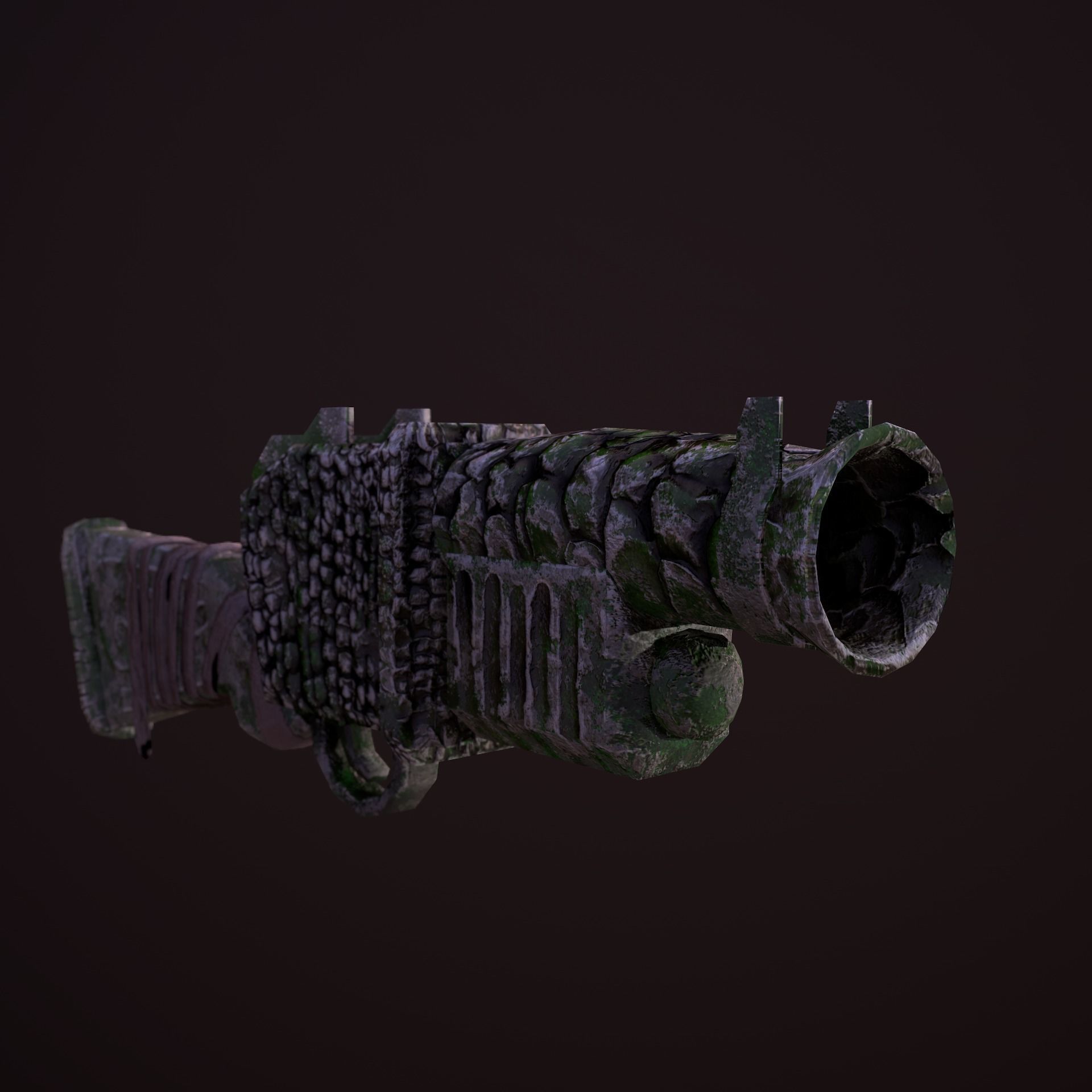 3D model Stylize Stone Moss Gun VR / AR / low-poly | CGTrader