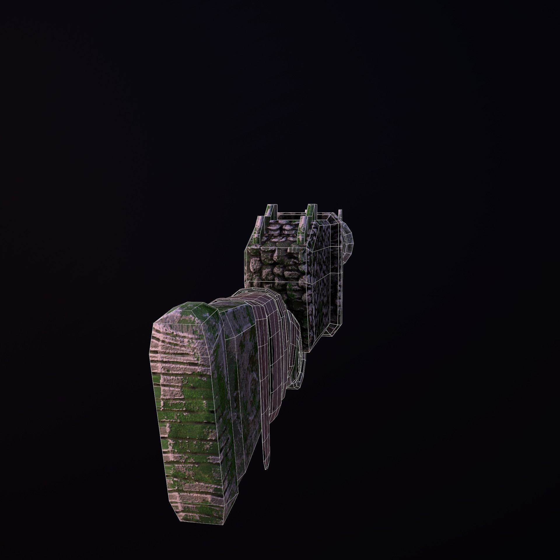3D model Stylize Stone Moss Gun VR / AR / low-poly | CGTrader