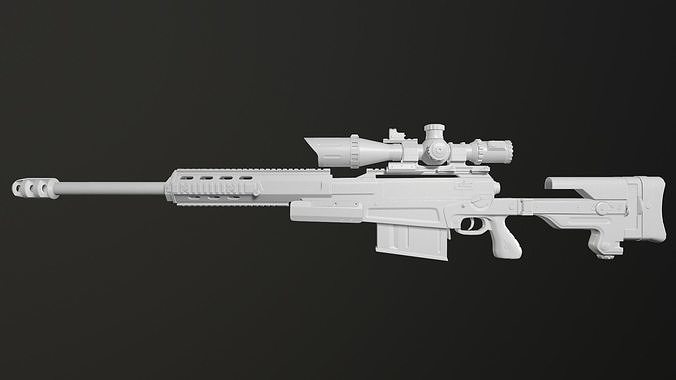 Sniper AX-50 High Poly 3D model rigged | CGTrader