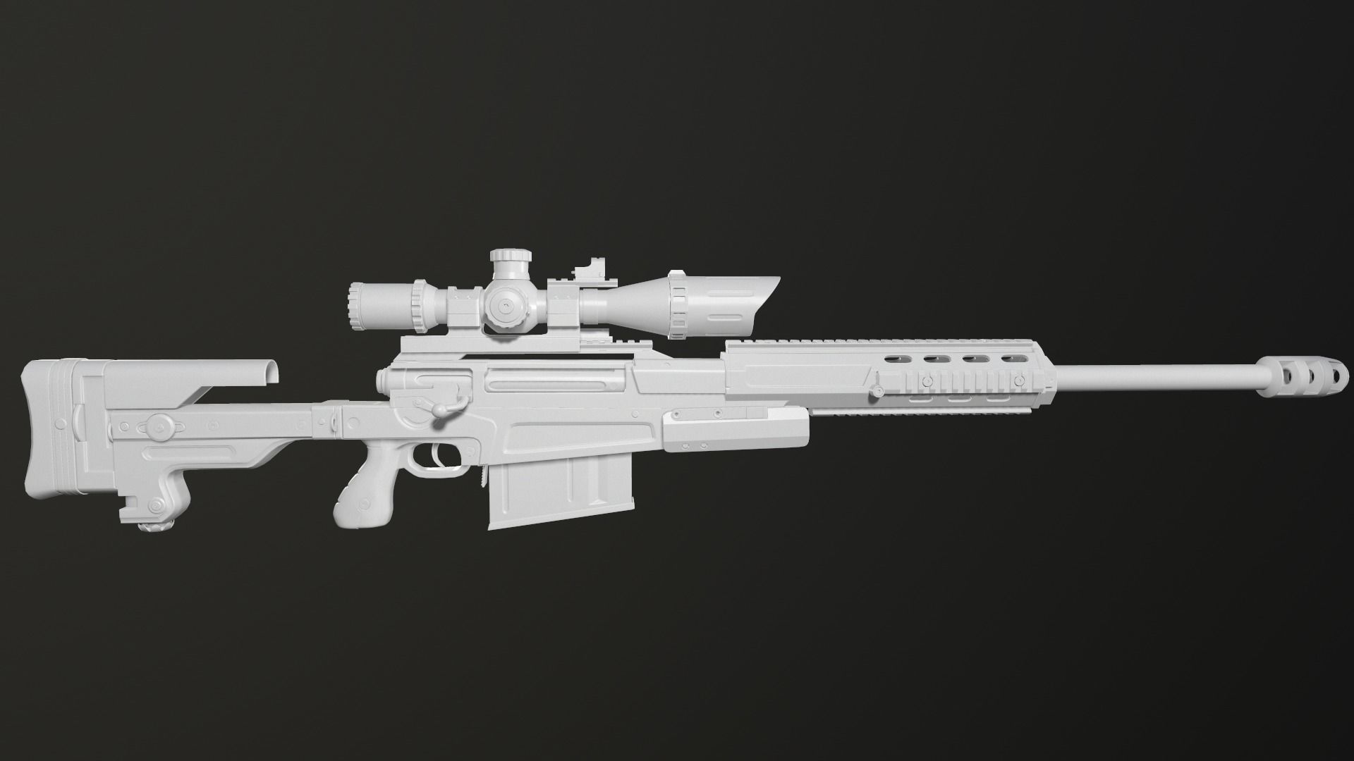 Sniper AX-50 High Poly 3D model rigged | CGTrader