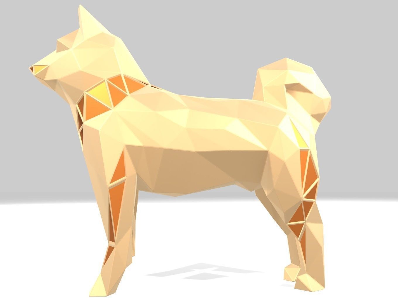 Polygonal Shiba Inu Parametric 3D model 3D printable | CGTrader