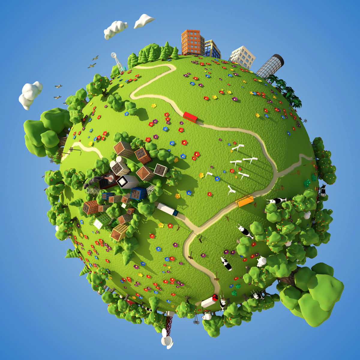 3D Cartoon Planet Summer 3D model | CGTrader