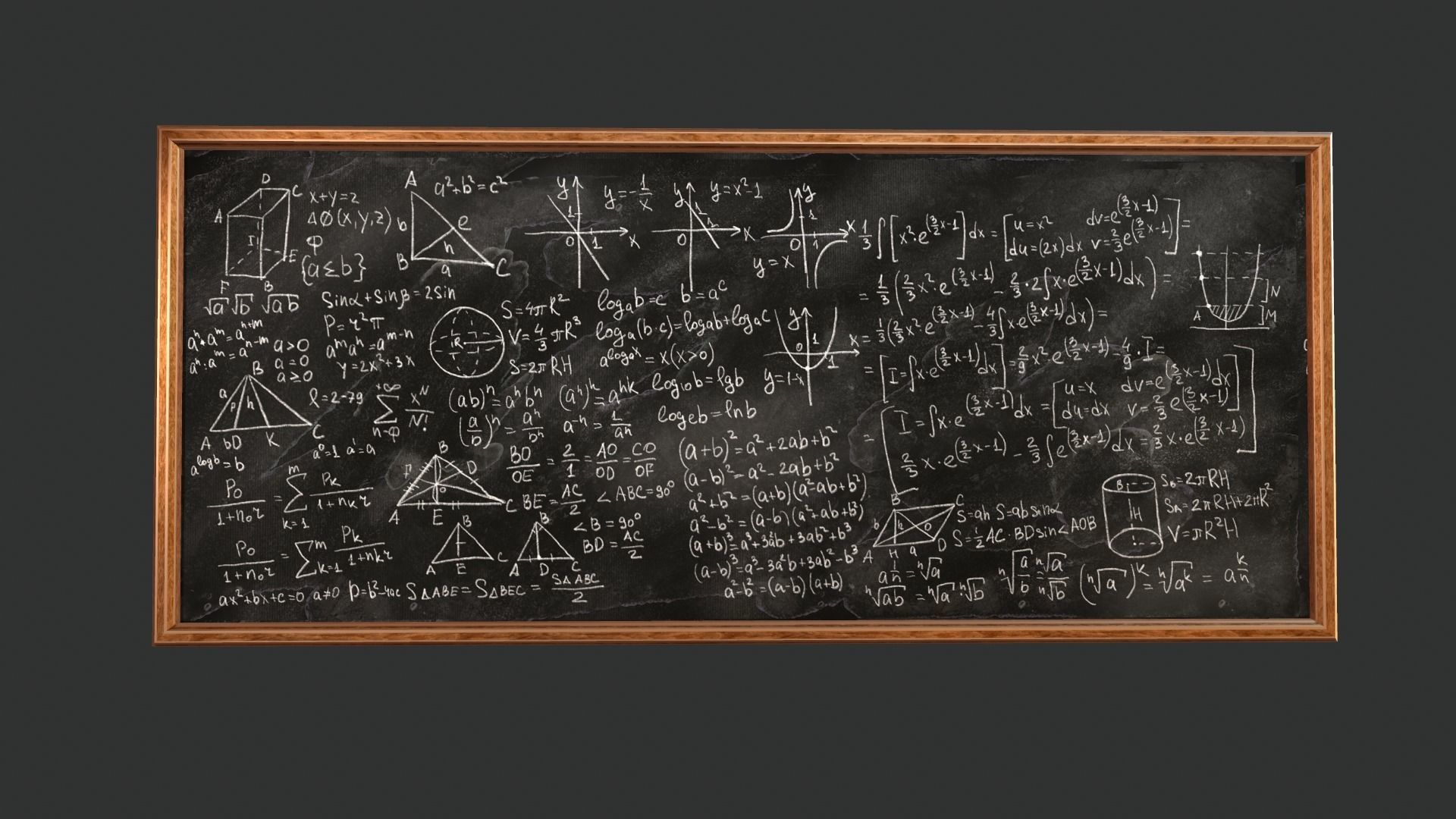 3D model Math Chalkboard Game Ready VR / AR / low-poly | CGTrader