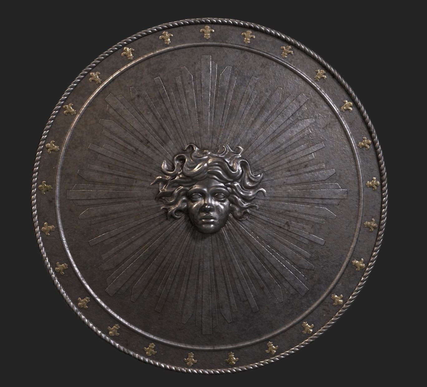 3D model Medieval Round Shield Armor - Low Poly PBR VR / AR / low-poly ...