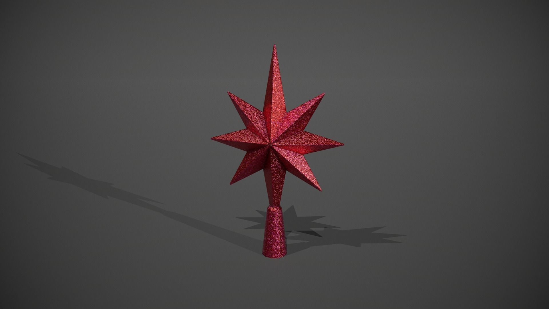 3D model Glittery Red Star Tree Topper VR / AR / low-poly | CGTrader