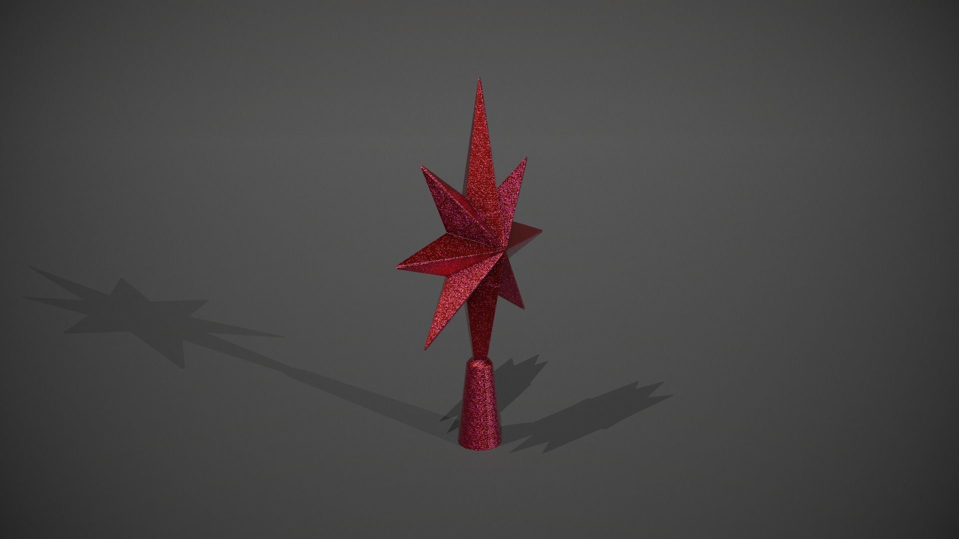 3D model Glittery Red Star Tree Topper VR / AR / low-poly | CGTrader
