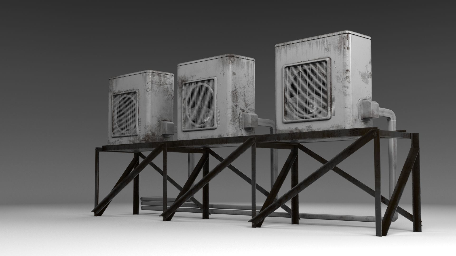 Air conditioner compressor unit free 3D model | CGTrader